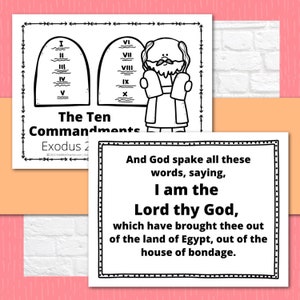 Ten Commandments Activity Pages, Bible Preschool Sunday School Activity ...