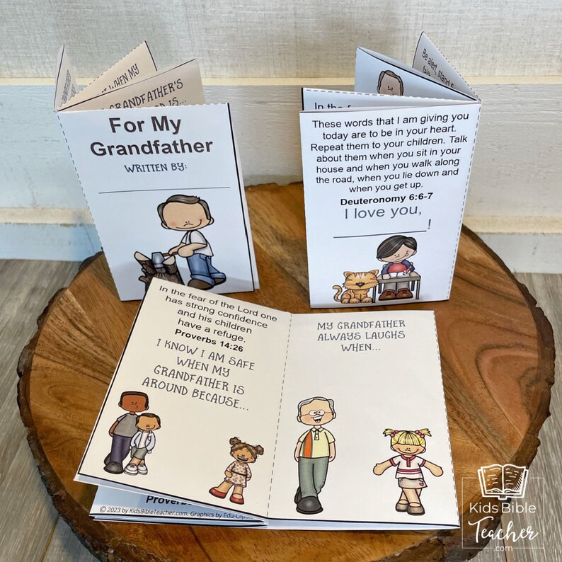 Grandfather Mini Book Craft With Bible Verses, Grandparents Day ...