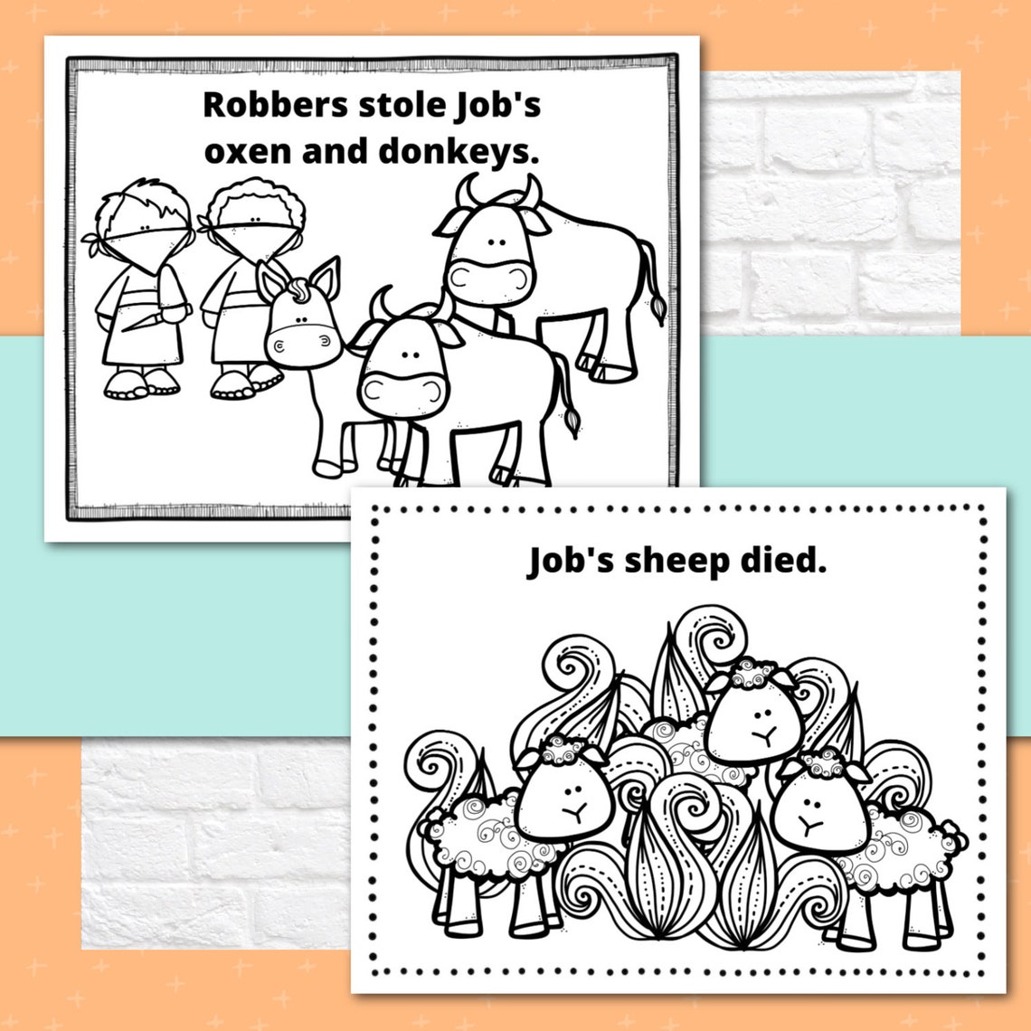 Story of Job Activity Pages Bible Preschool Sunday School Activity ...