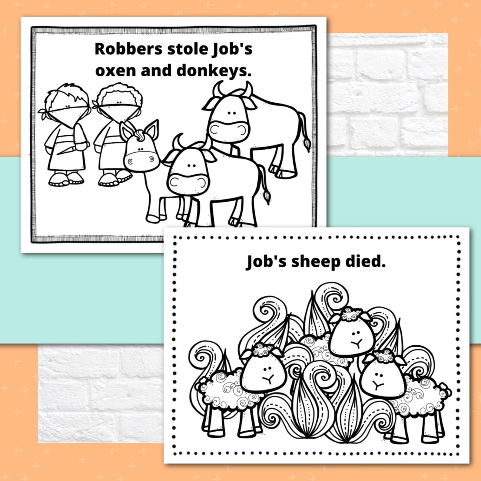 Story of Job Activity Pages Bible Preschool Sunday School Activity ...