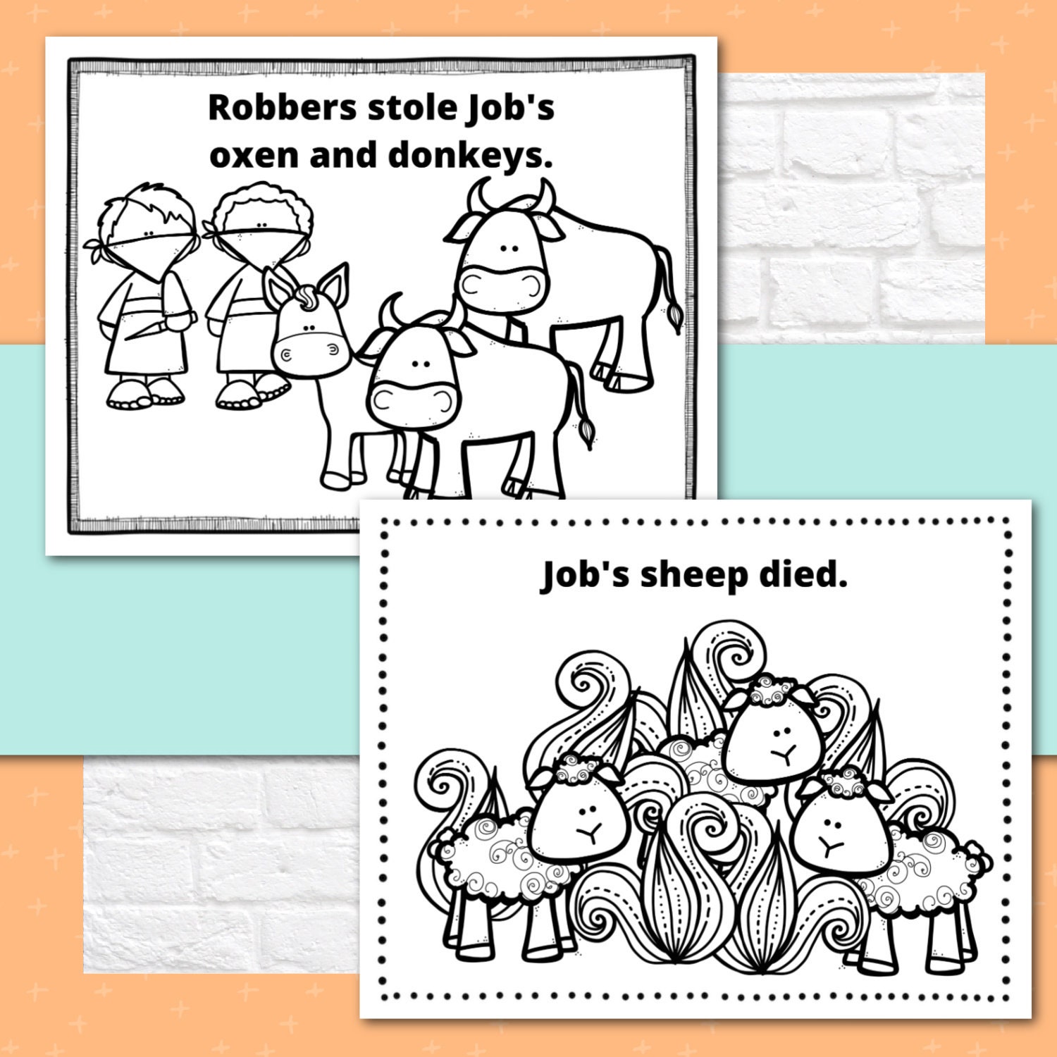 Story of Job Activity Pages Bible Preschool Sunday School Activity ...