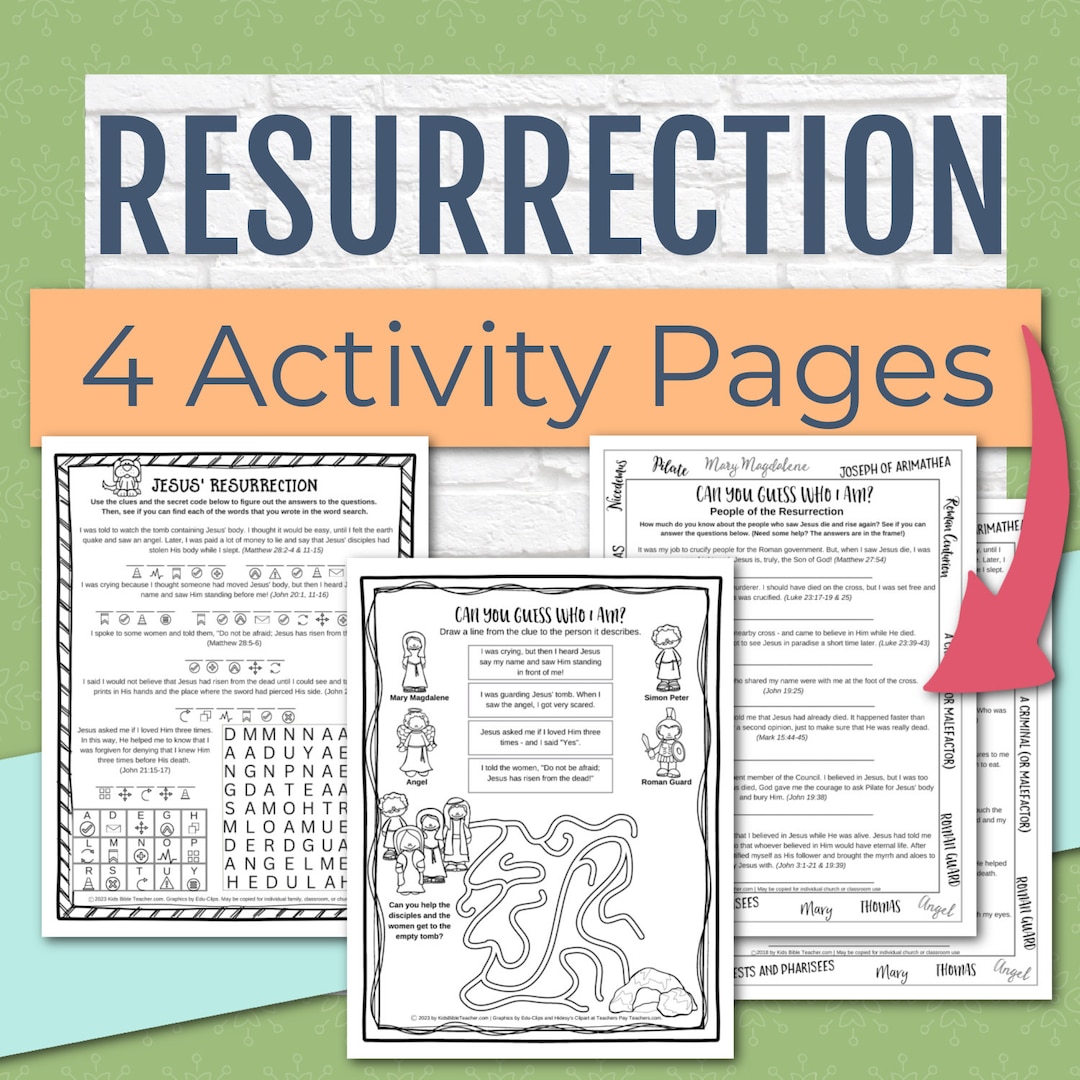 Easter Bible Activity Pages, Resurrection Sunday School Craft ...