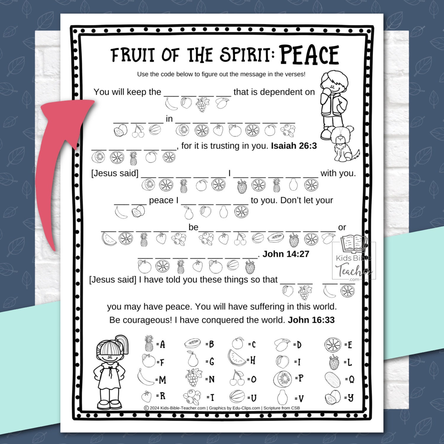 Fruit of the Spirit Activity Page Downloads for Kids Elementary Bible ...