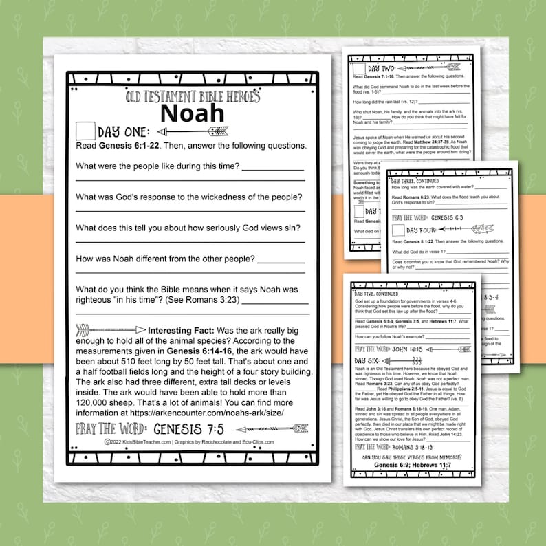 Noah's Ark Bible Lesson, Elementary Homeschool Noah Old Testament ...