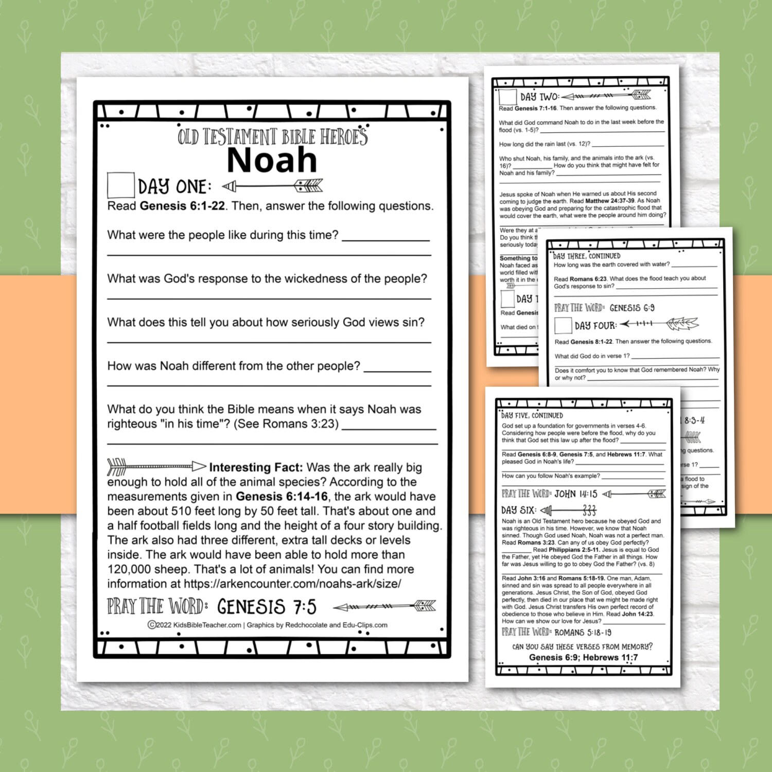 Noah's Ark Bible Lesson, Elementary Homeschool Noah Old Testament ...