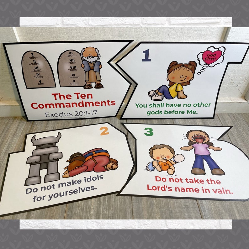 10 Commandments Bible Activity, Bible Puzzle, 10 Commandments Game for ...