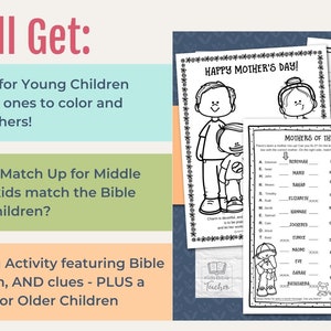 Mother's Day Activity Pages, Church Mother's Day Notebook, Bible Verses ...
