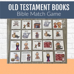 Old Testament Matching Game, Bible Elementary Sunday School Activity ...