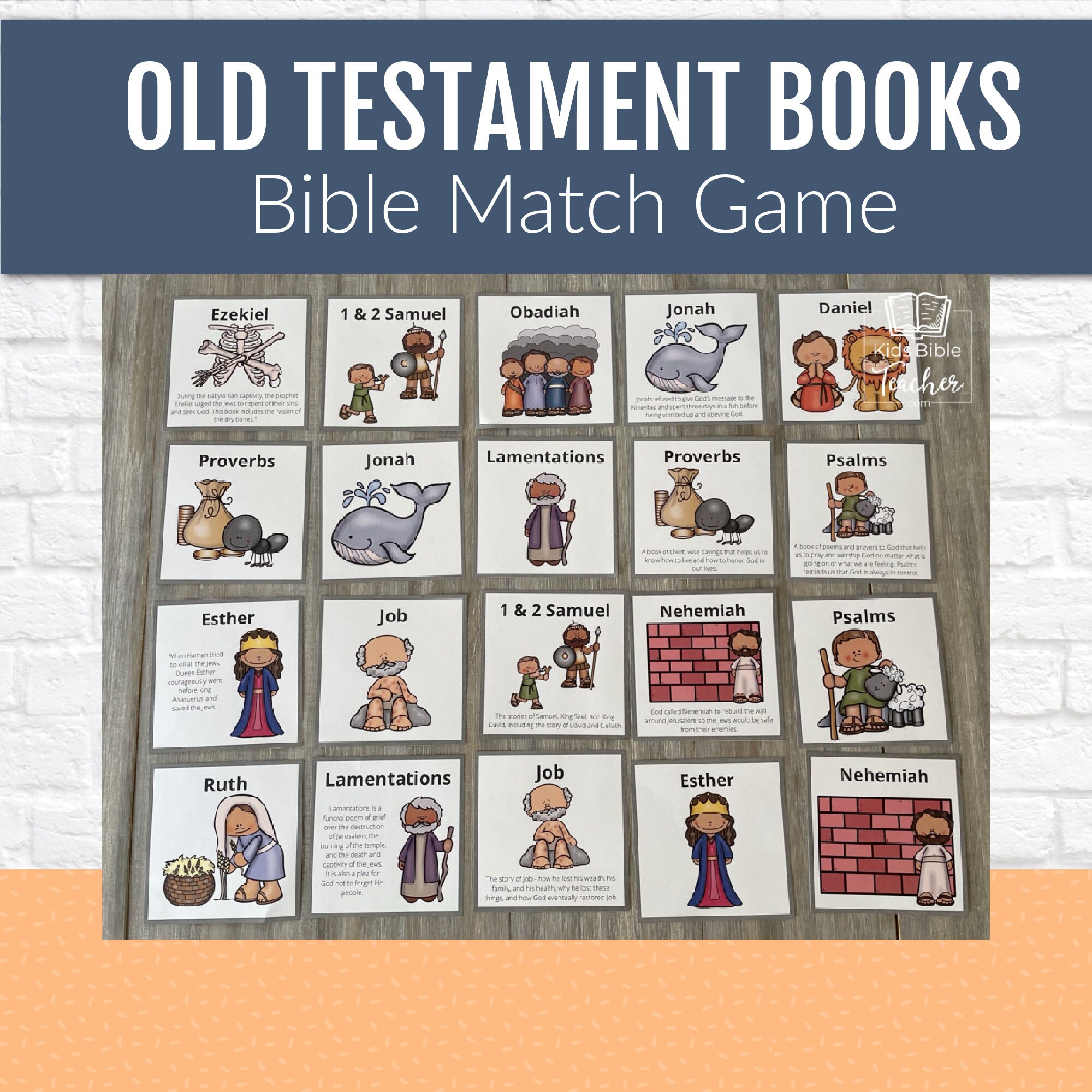 Old Testament Matching Game Bible Elementary Sunday School - Etsy