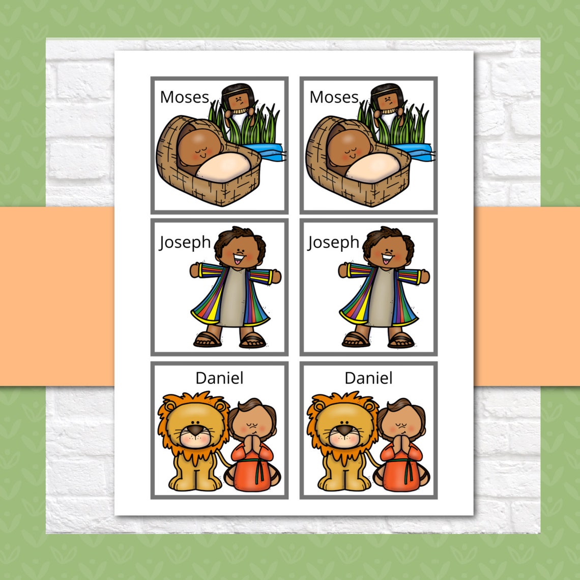 Bible Characters Matching Game for Kids Preschool Bible Study, People ...