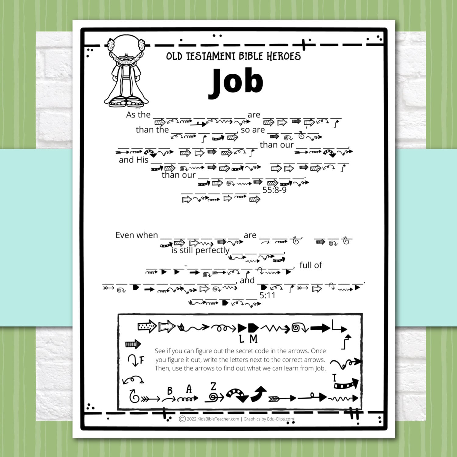 Job Activity Page, Story of Job Bible Lesson, Christian Homeschool ...
