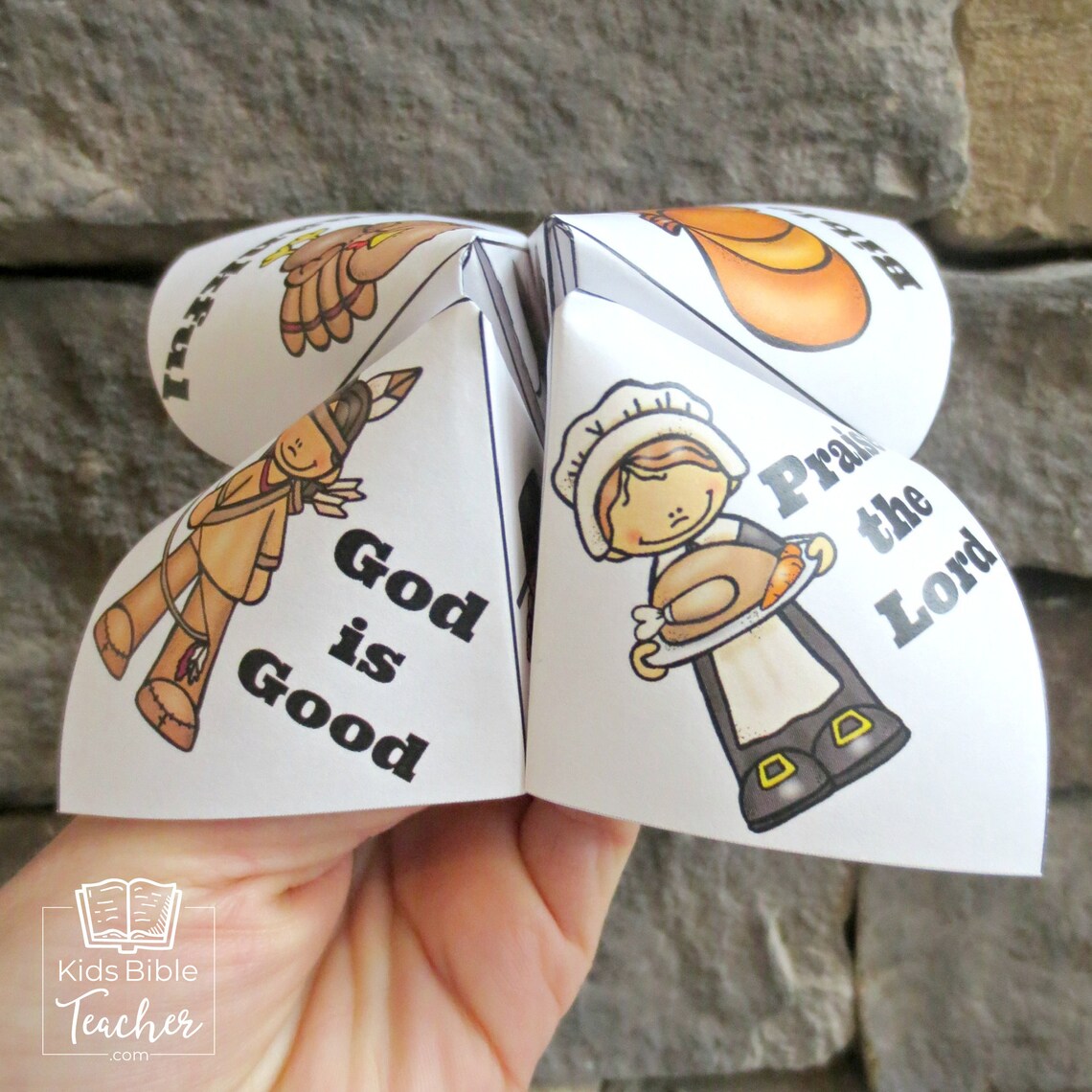 Thanksgiving Bible Cootie Catcher Craft Christian Kid Finger Puzzle ...