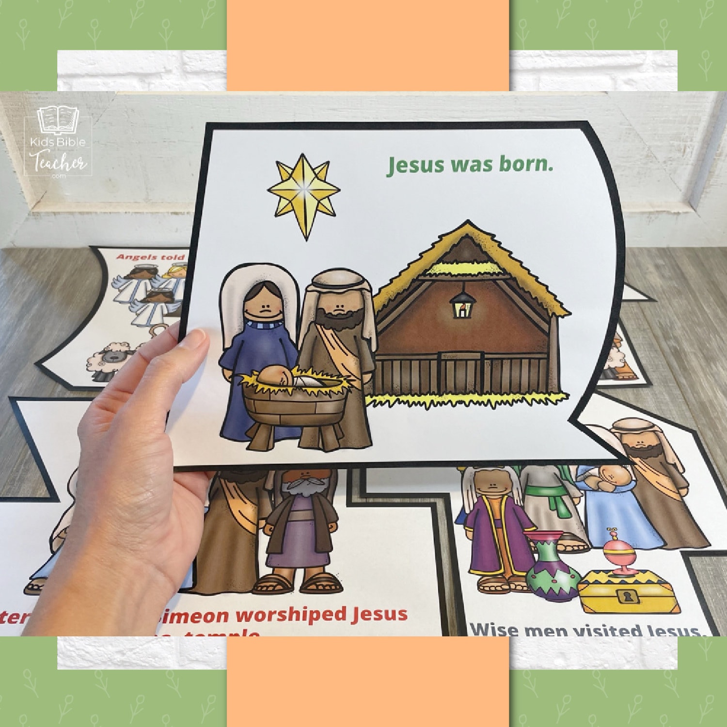 Jesus&#039; Birth Books of the Bible Puzzle, Bible Game for Kids Floor ...