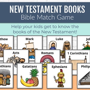 New Testament Bible Matching Game, Bible Elementary Sunday School ...