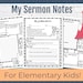 Bible Study Set for Kids, Elementary Sermon Notes, Church Worship ...