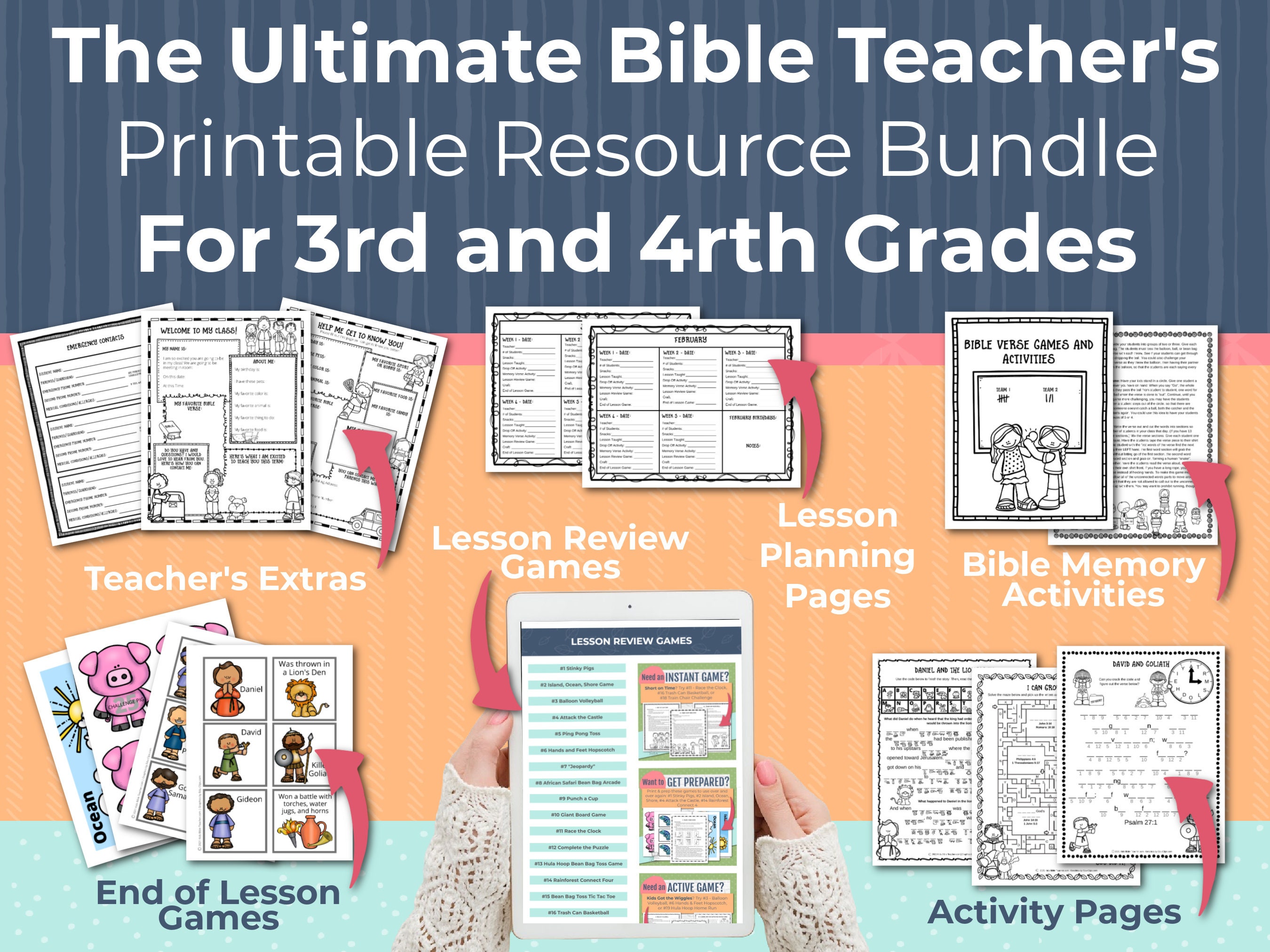 Bible Teacher's Resource Bundle for 3rd 4th Grade, Third & Fourth Grade ...