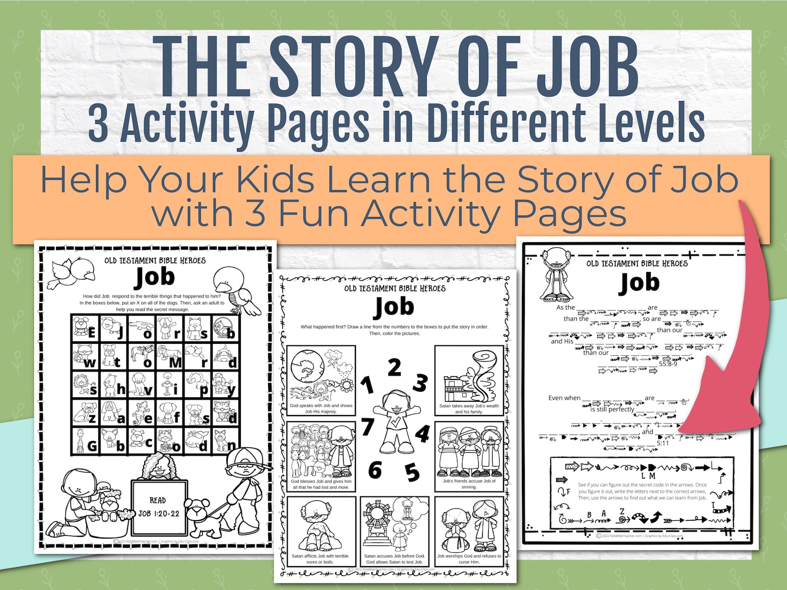 Job Activity Page, Story of Job Bible Lesson, Christian Homeschool ...