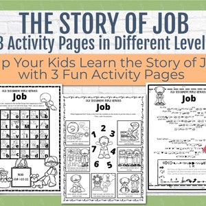 Job Activity Page, Story of Job Bible Lesson, Christian Homeschool ...