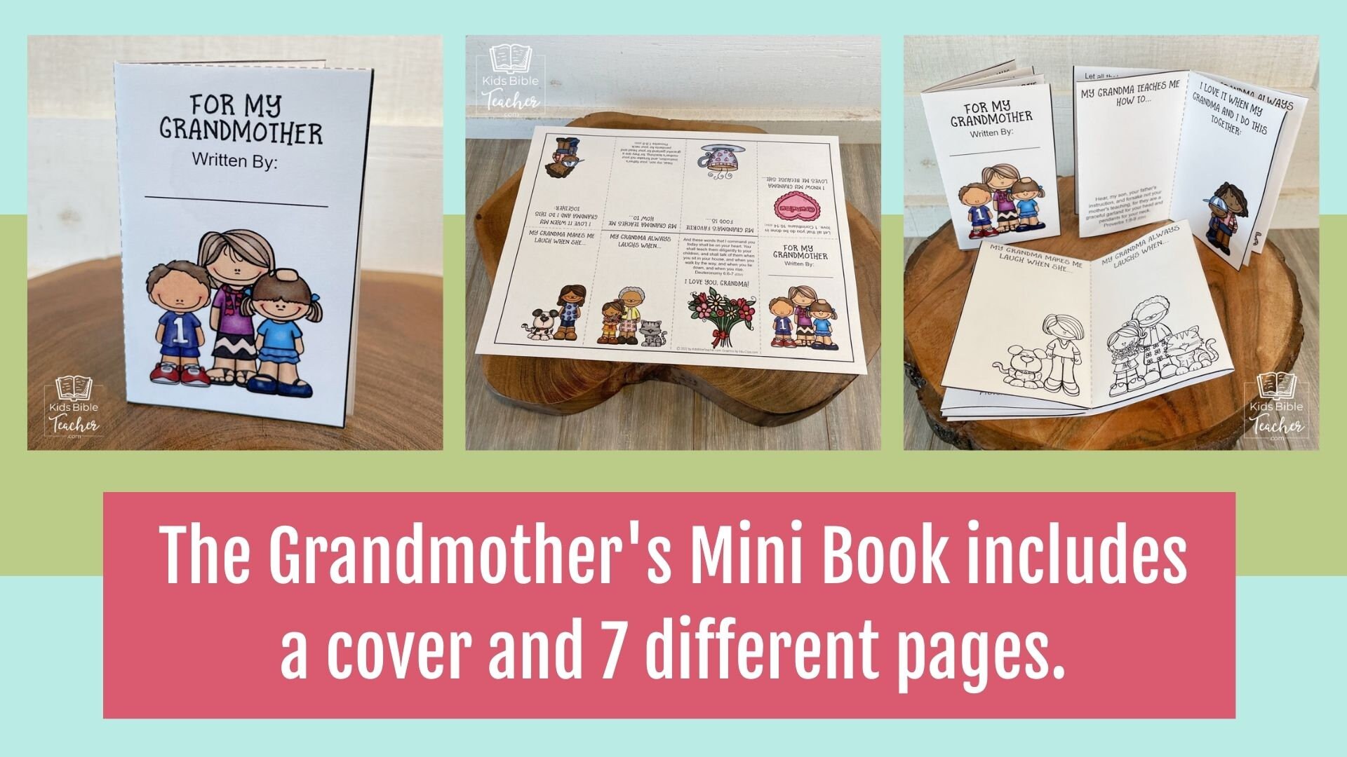 Grandmother's Mini Book Craft With Bible Verses, Grandma Gift for ...
