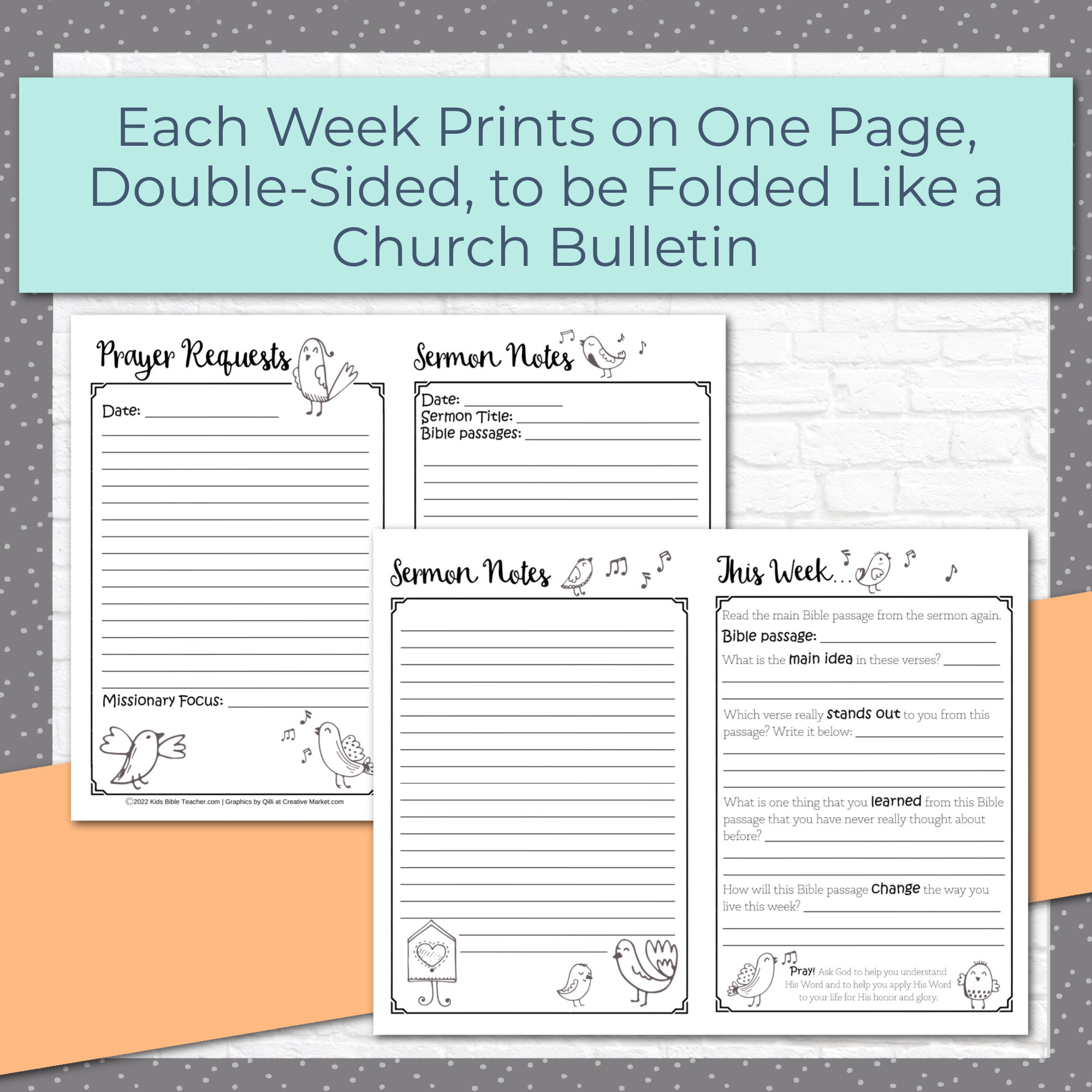 Sermon Notes for Girls, Worship Notes, Prayer Request, Kid Bible Study ...