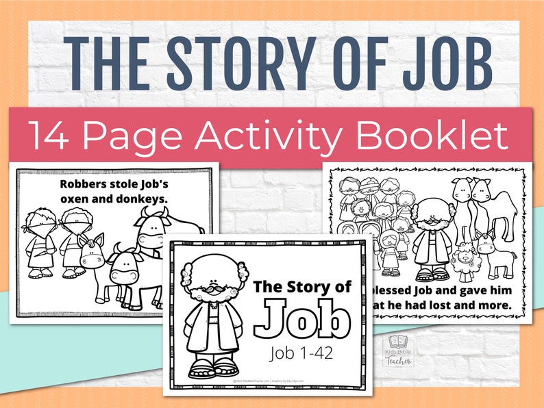 Story of Job Activity Pages Bible Preschool Sunday School Activity ...
