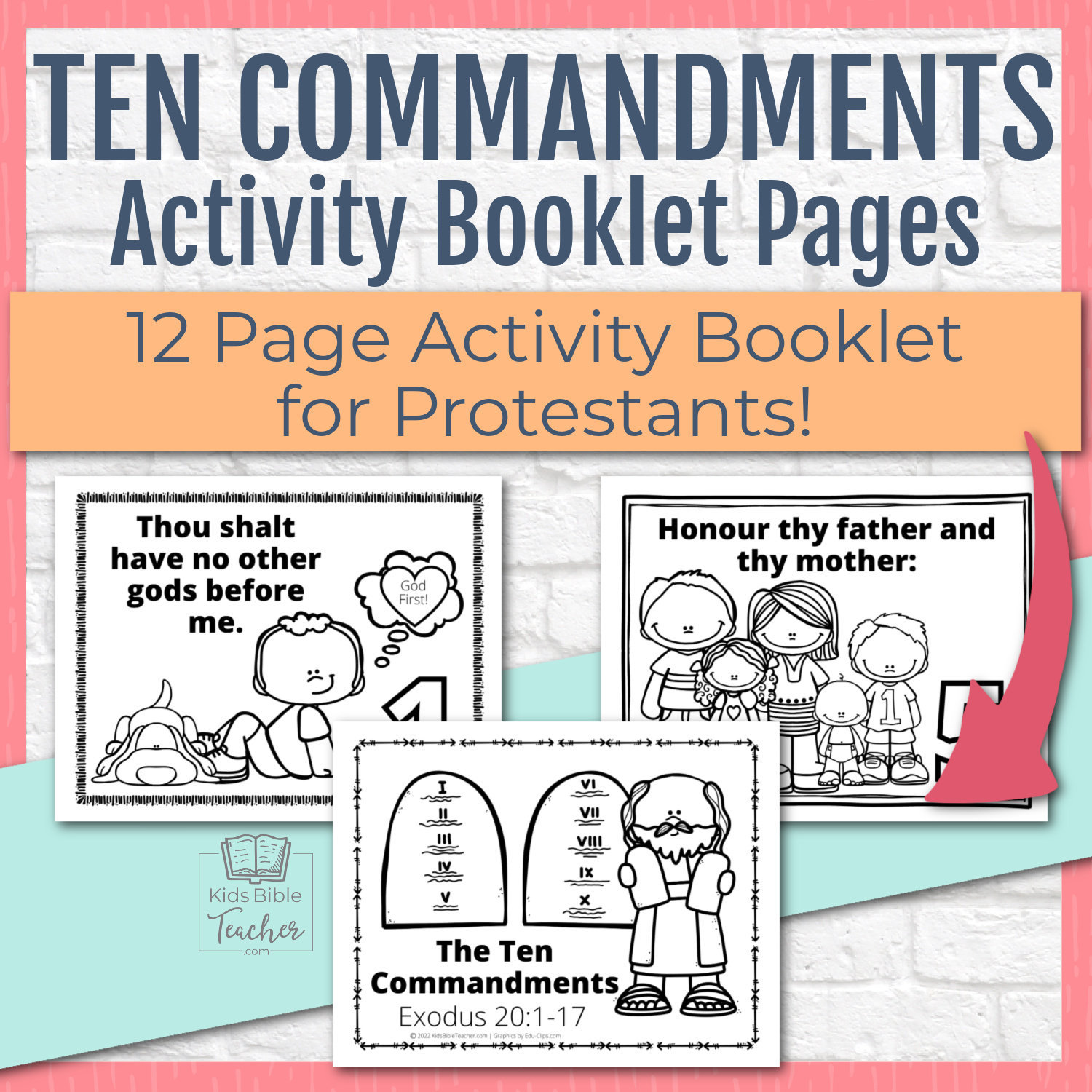 Ten Commandments Activity Pages, Bible Preschool Sunday School Activity ...