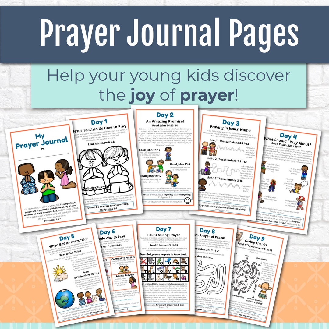 Prayer Journal Pages for Preschool Young Kids Sermon Notes Church ...