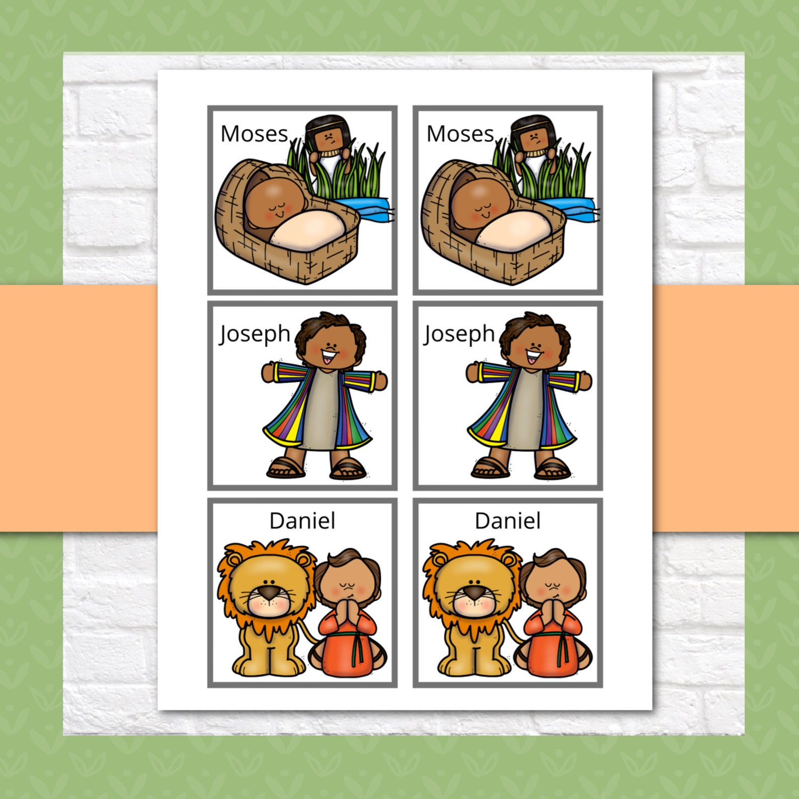 Bible Characters Matching Game, Elementary Sunday School Craft, Church ...