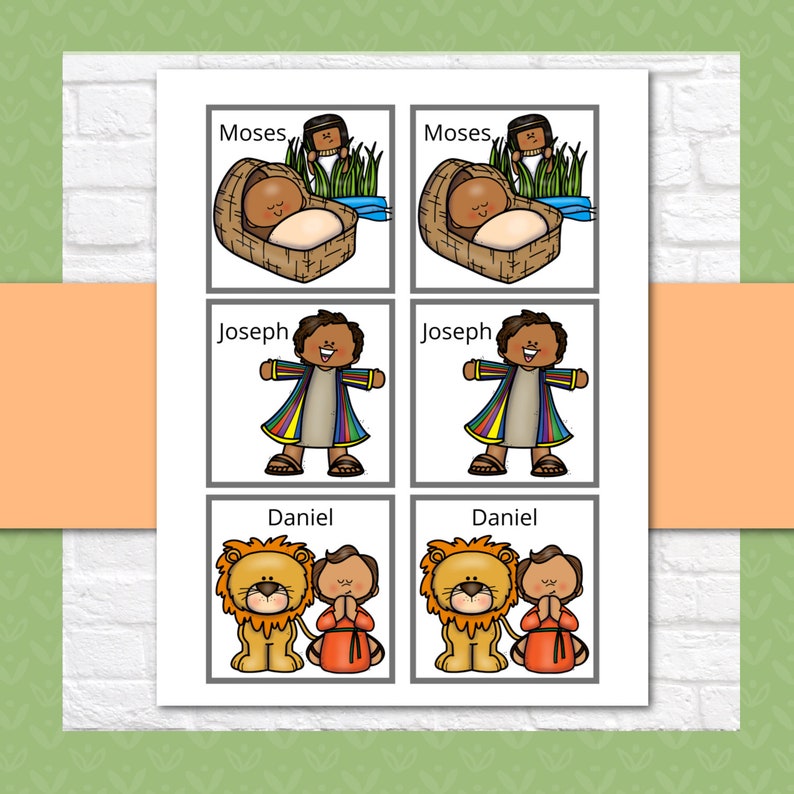 Bible Characters Matching Game, Elementary Sunday School Craft, Church ...