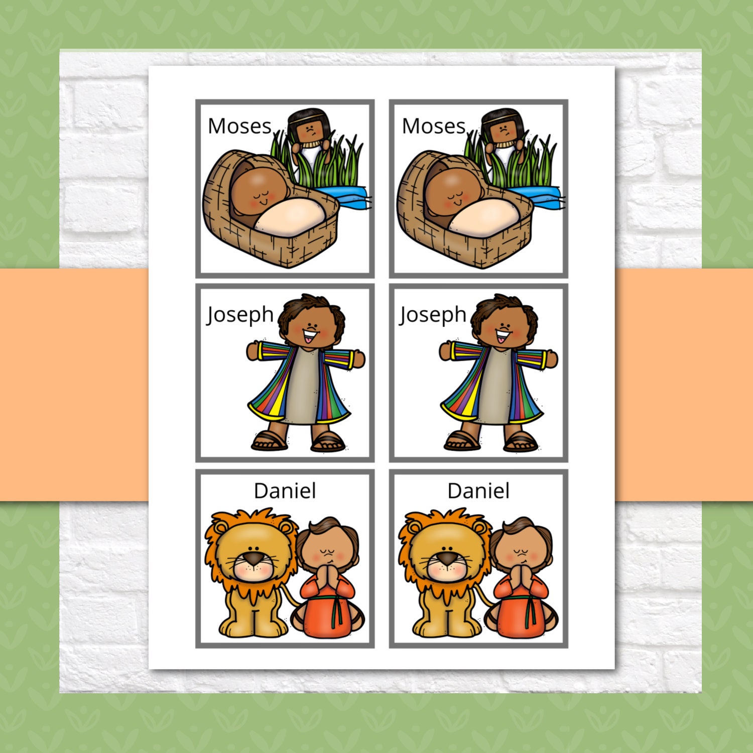 Bible Characters Matching Game, Elementary Sunday School Craft, Church ...