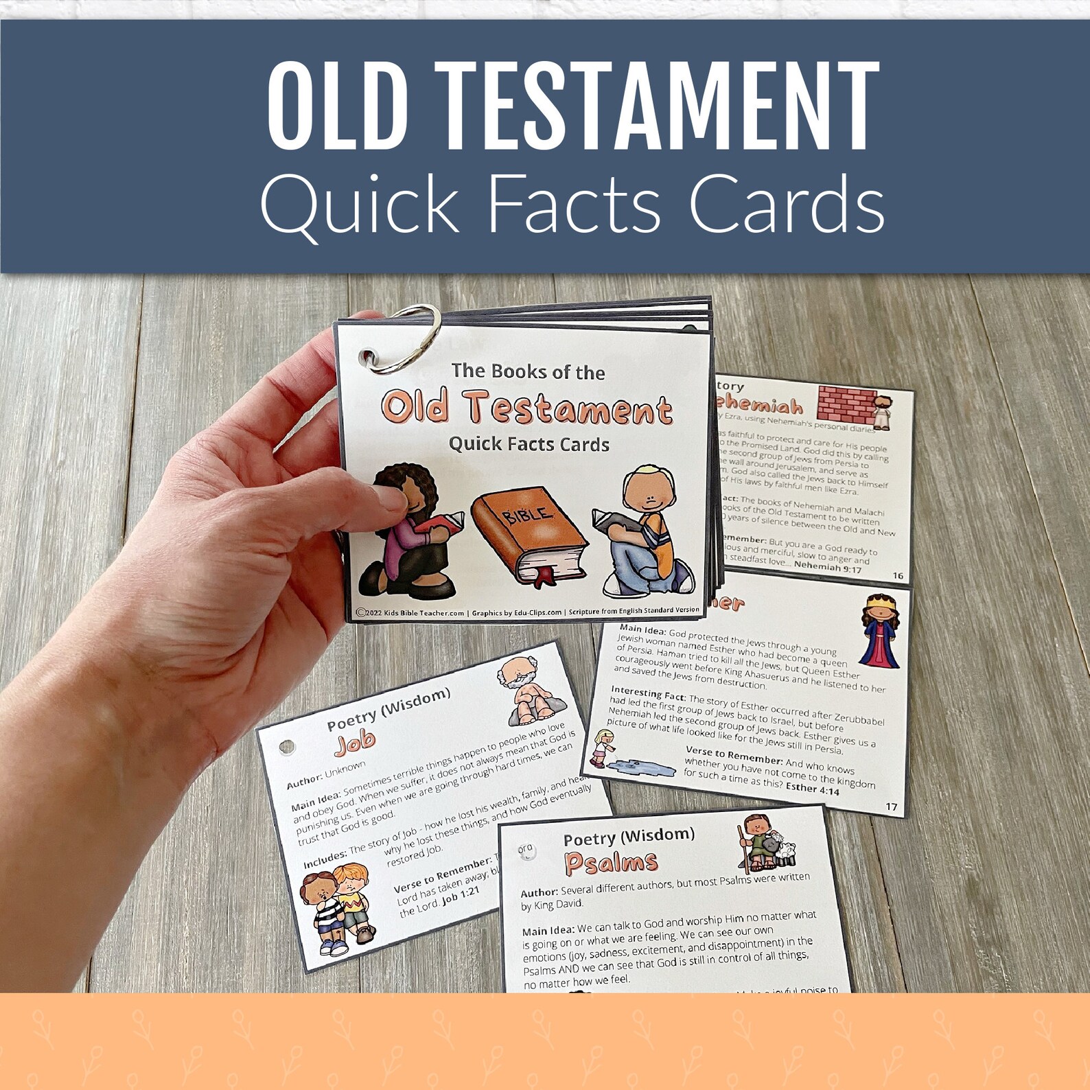 Old Testament Books of the Bible Kids Fact Cards Bible Verse - Etsy