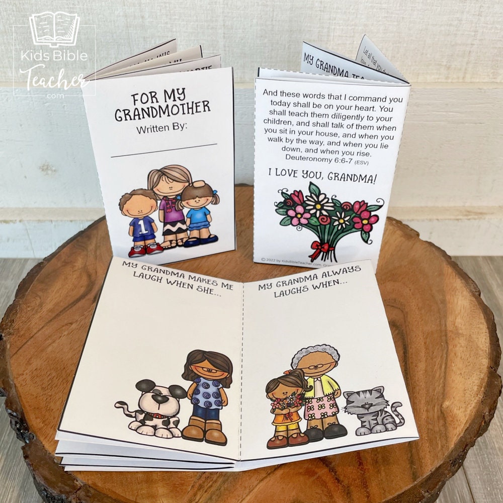 Grandmother's Mini Book Craft With Bible Verses, Grandma Gift for ...