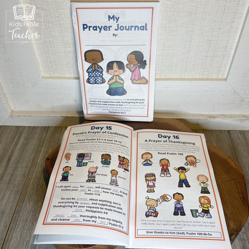 Prayer Journal Pages for Preschool Young Kids Sermon Notes Church ...