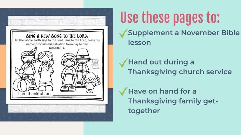 Thanksgiving Bible Study Activity Pages for Kids, Gratitude ...