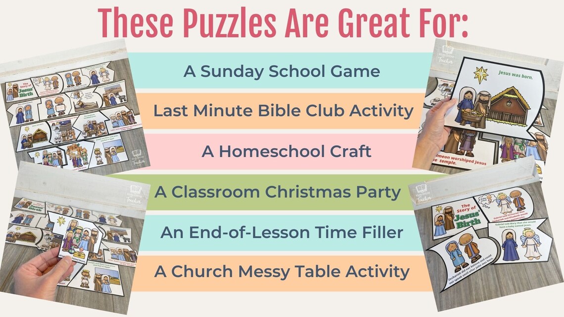 Jesus' Birth Teaching Lesson, Bible Puzzle, New Testament Bible Game ...