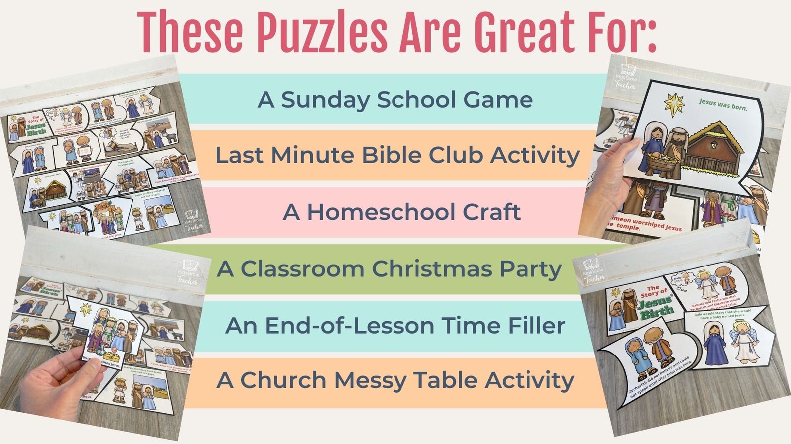 Jesus' Birth Teaching Lesson, Bible Puzzle, New Testament Bible Game ...