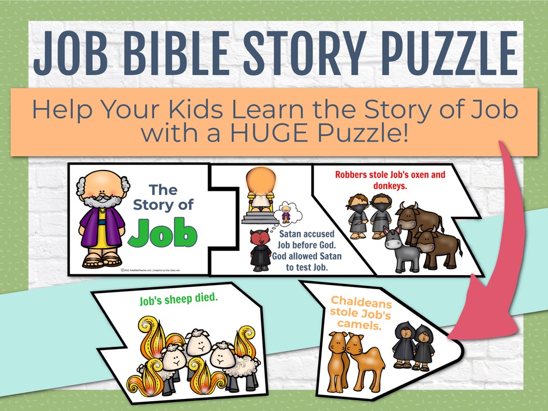 Story of Job Bible Puzzle, Bible Game for Kids Floor Puzzle, Sunday ...