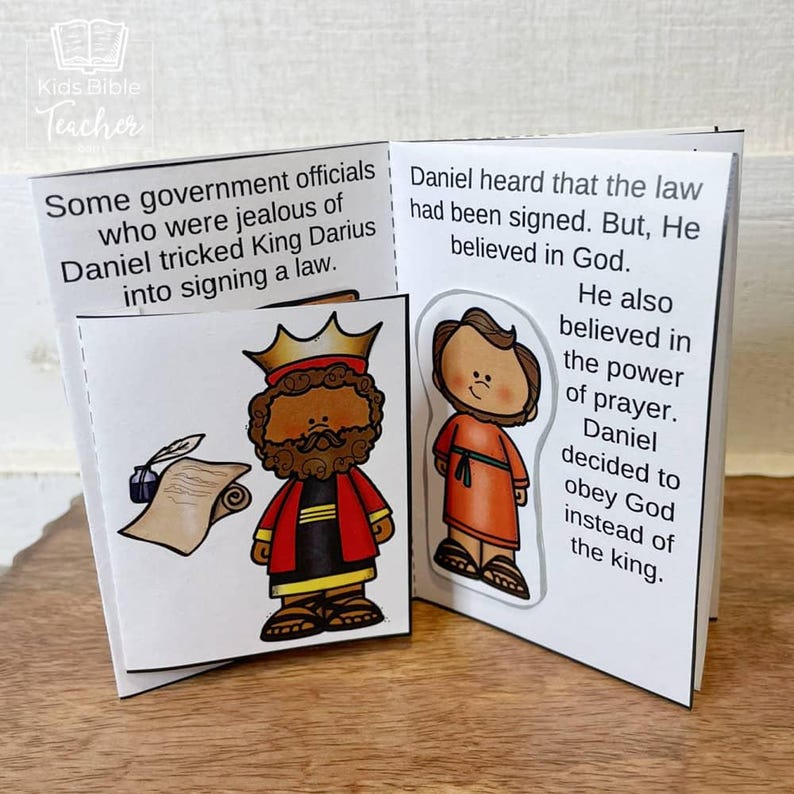 Daniel in the Lions Den Mini Book Craft, Daniel Bible Craft for Kids ...