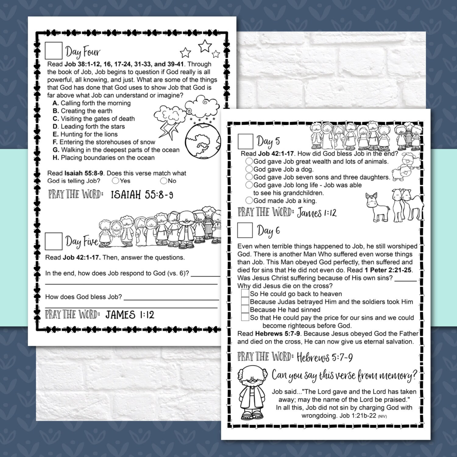 Job Bible Reading Plan, Story of Job Bible Lesson, Christian Homeschool ...