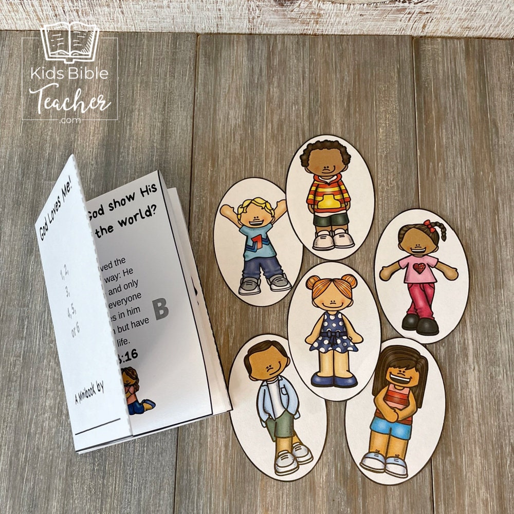God Loves Me Mini Book Craft for Kids With Bible Verses About God's Love Sunday School ...