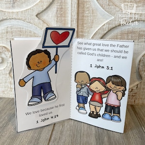God Loves Me Mini Book Craft for Kids With Bible Verses About God's ...