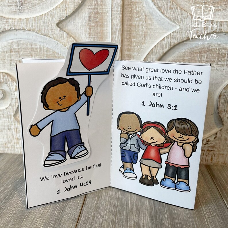 God Loves Me Mini Book Craft for Kids With Bible Verses About God's ...