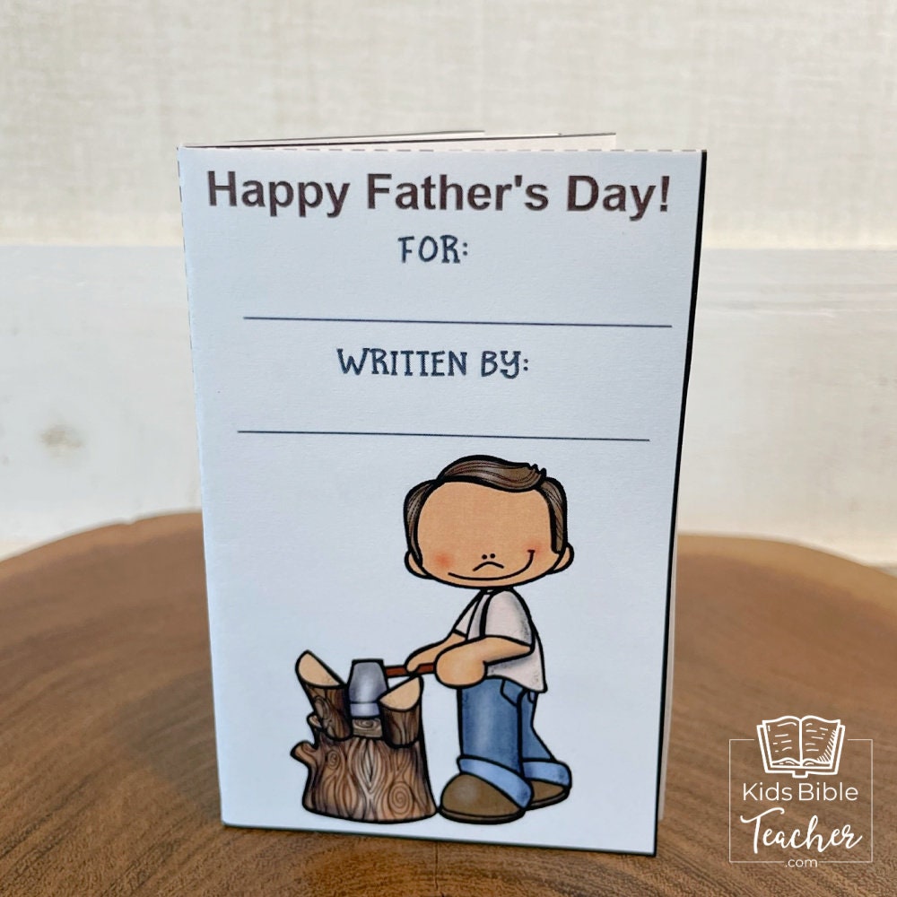 The Father's Day Mini Book Craft With Bible Verses Activity for Kids to ...