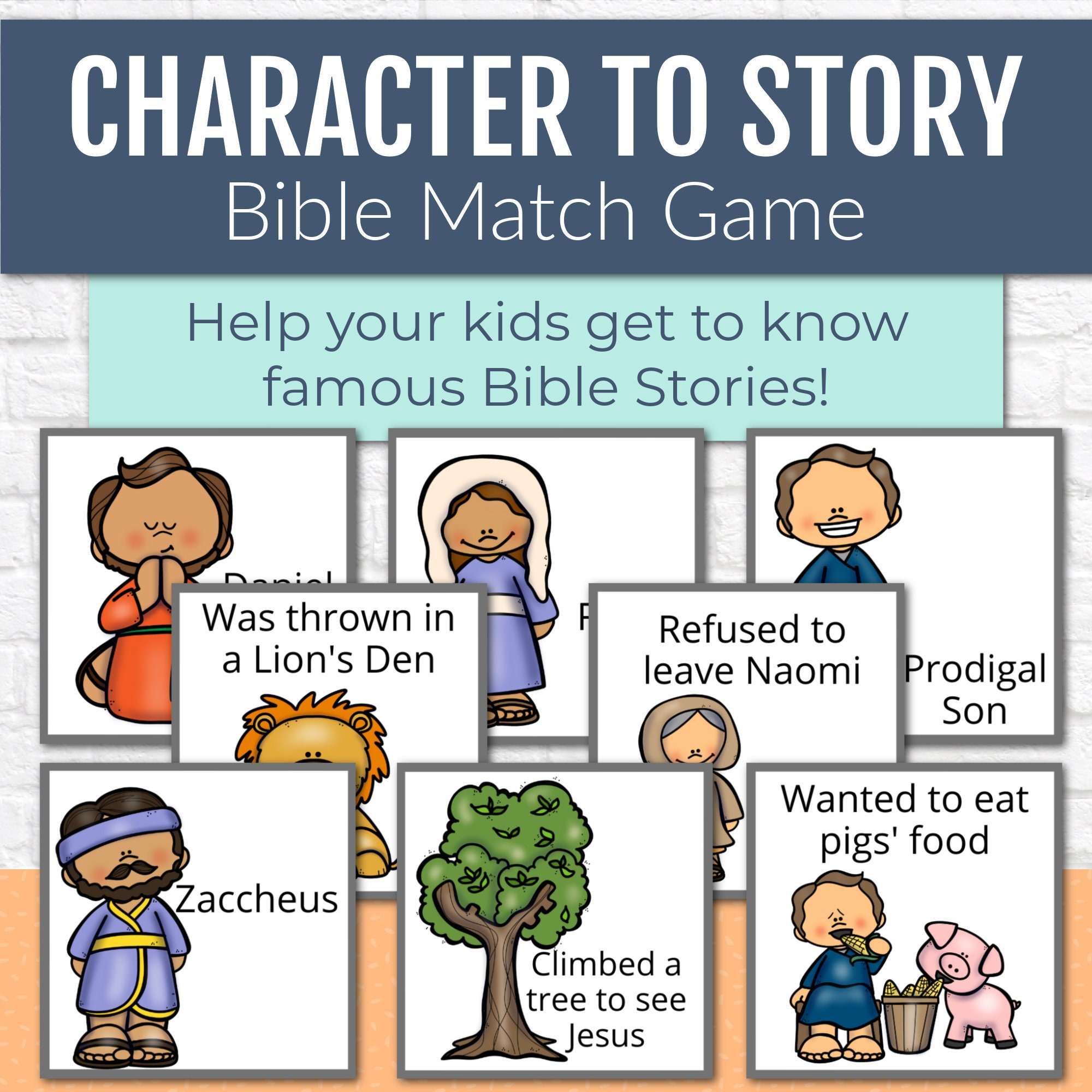 Bible Story Memory Game, Bible Story Teaching Craft, Kids Bible Study ...