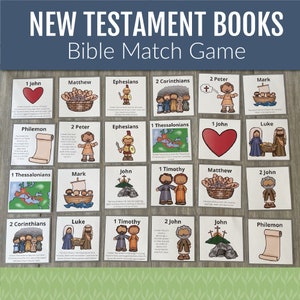 New Testament Bible Matching Game, Bible Elementary Sunday School ...