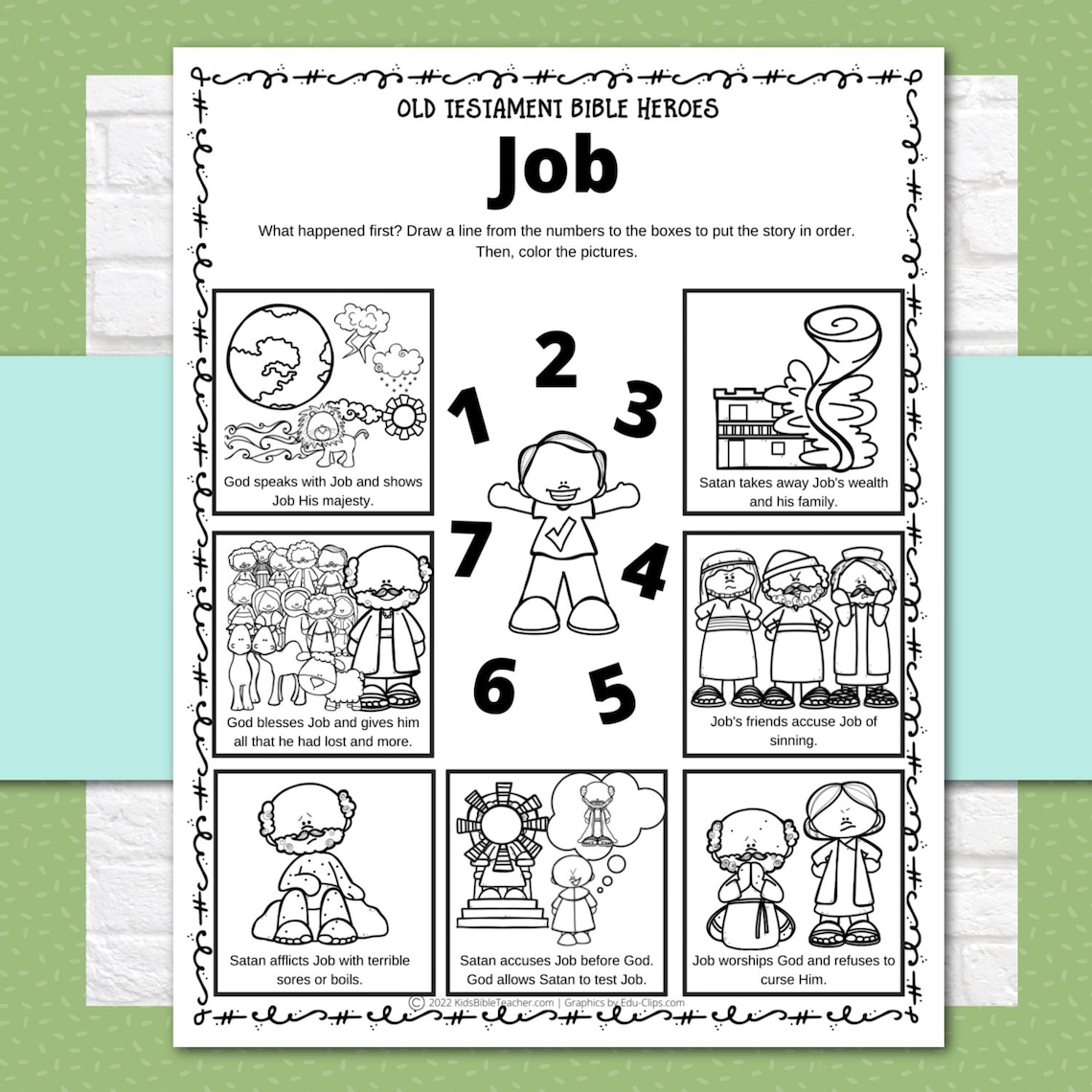 Job Activity Page, Story of Job Bible Lesson, Christian Homeschool ...