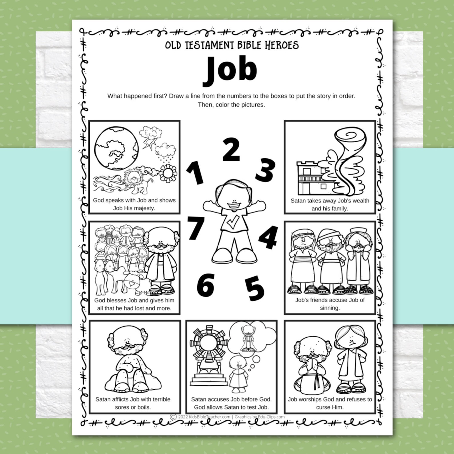 Job Activity Page, Story of Job Bible Lesson, Christian Homeschool ...