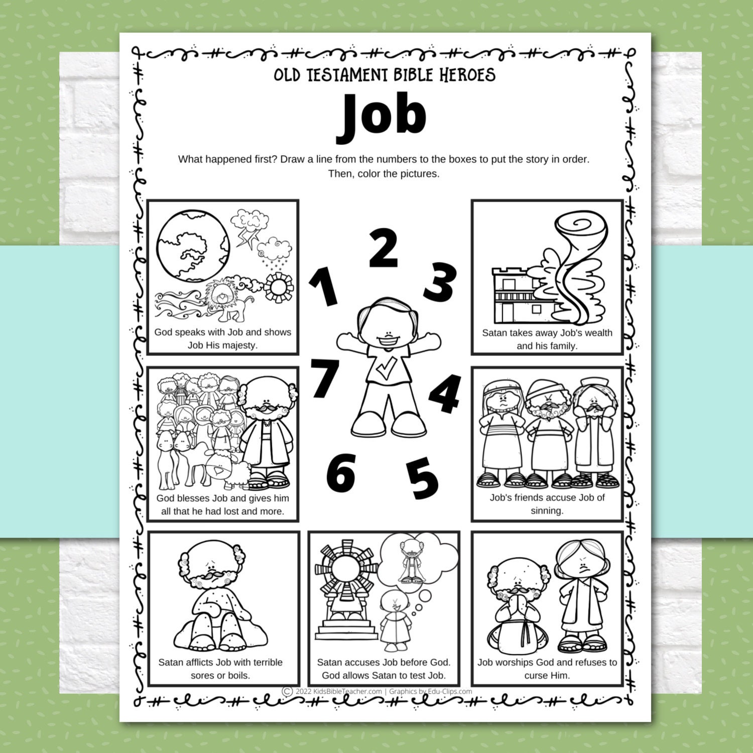 Job Activity Page, Story of Job Bible Lesson, Christian Homeschool ...
