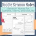Bible Study Set for Kids, Elementary Sermon Notes, Church Worship ...