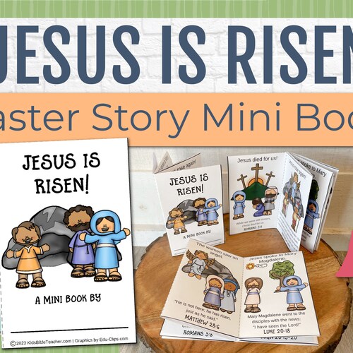 Easter Story Mini Book Craft Jesus is Risen Bible Craft for - Etsy